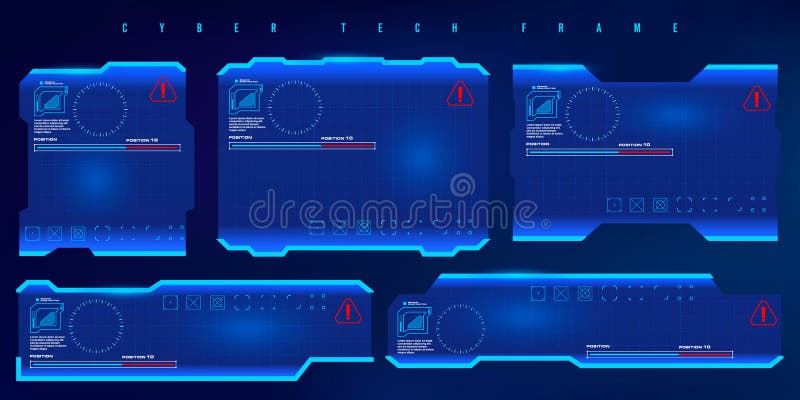 Futuristic HUD Set Frame. Futuristic Virtual Screen Frame. Cyber Tech ...