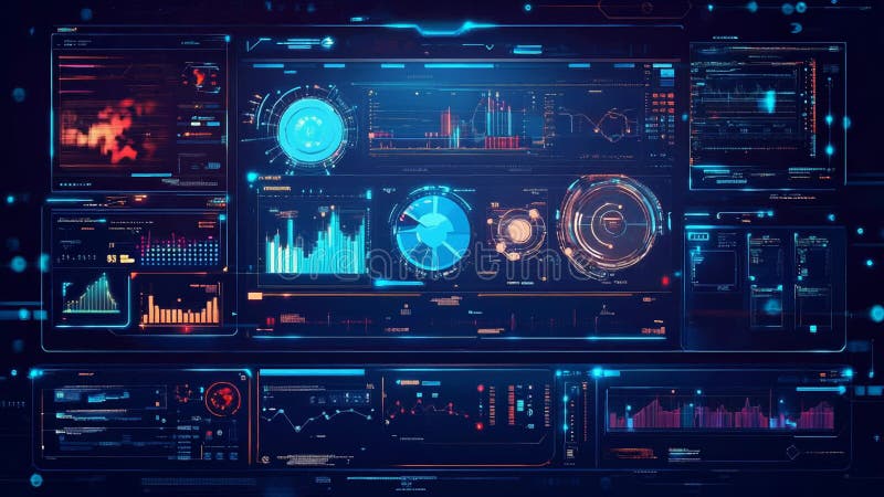 Futuristic Hud Showing Complex Data Analysis and Processing Information Stock Video - Video of ...