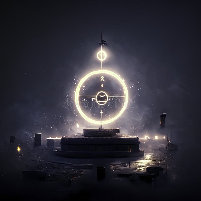 Futuristic HUD Sight on a Dark Background. 3d Rendering AI Generated ...