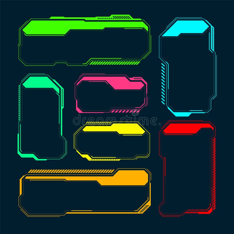 Red Futuristic HUD or UI Elements. Sci-fi User Interface Text Boxes ...