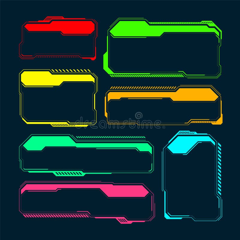 Red Futuristic HUD or UI Elements. Sci-fi User Interface Text Boxes ...