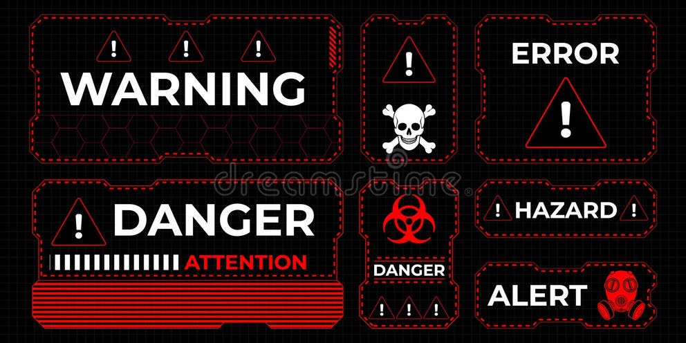 Futuristic HUD Warning Frame Concept Featuring Danger Zone Alerts and ...