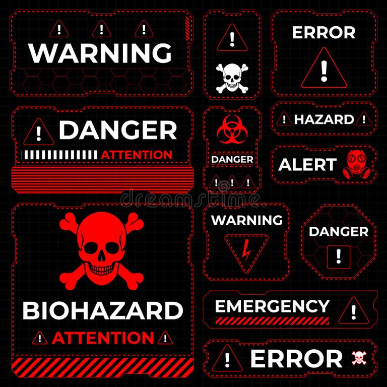 Futuristic HUD Warning Frame Concept Featuring Danger Zone Alerts and ...