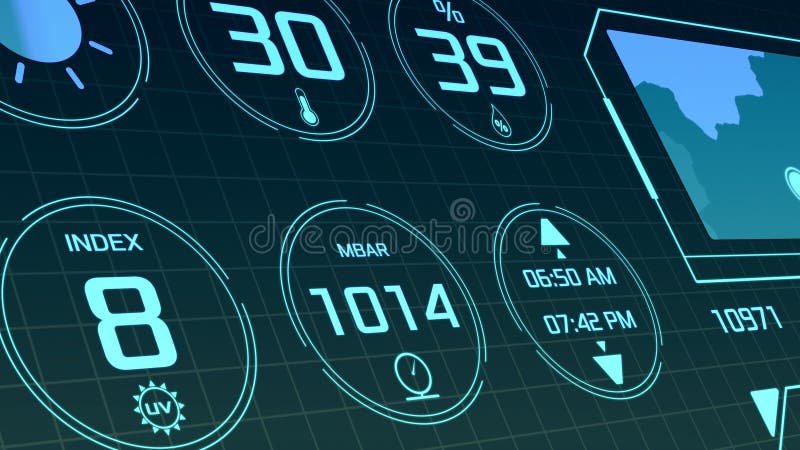 Futuristic Hud for Weather Forecast Stock Illustration - Illustration ...