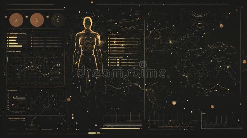 Futuristic Human Anatomy Data Visualization Stock Photo - Image of ...