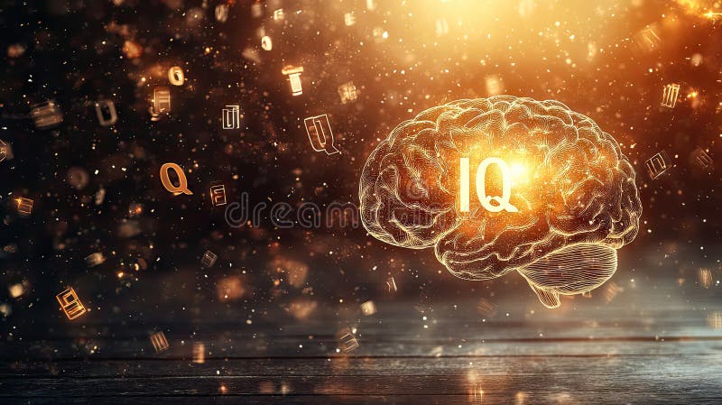 Futuristic Human Brain in Futuristic Space, Representing AI, IQ ...