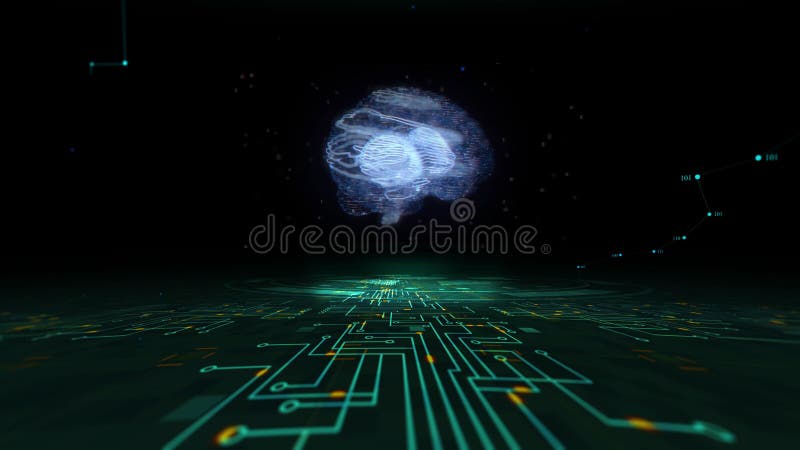 Futuristic Human Brain Interface Concept. Human Brain and Plexus ...