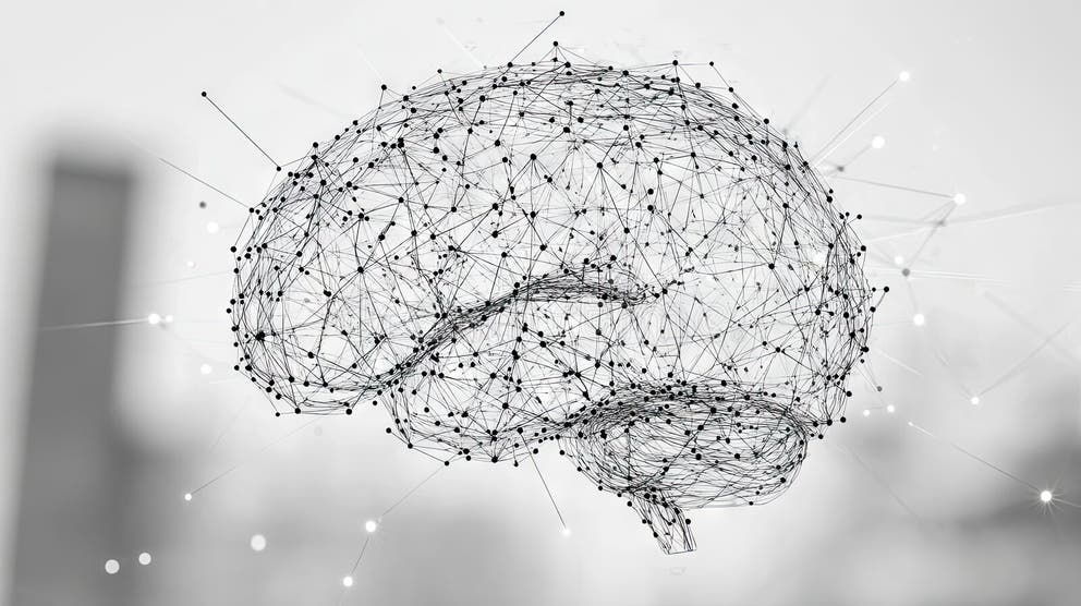 Futuristic Human Brain in Futuristic Space, Representing AI, IQ ...