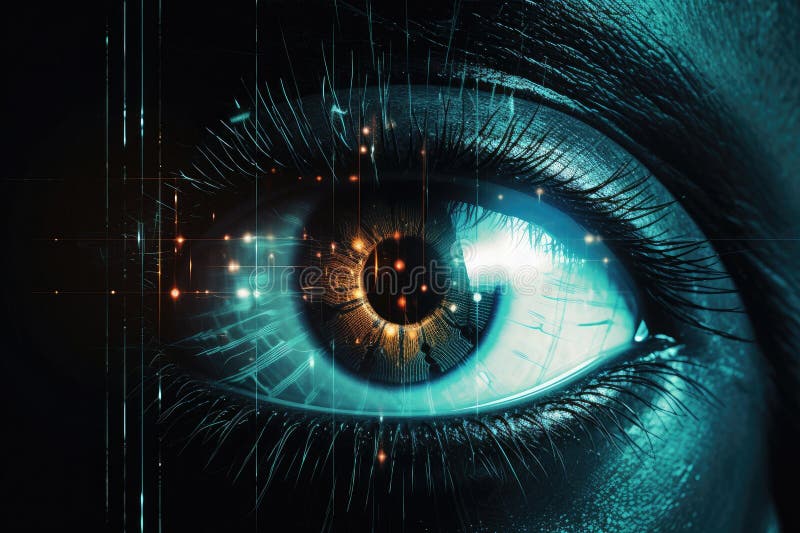 A Futuristic Human Eye with a Scan for Identification. Cyber Security ...