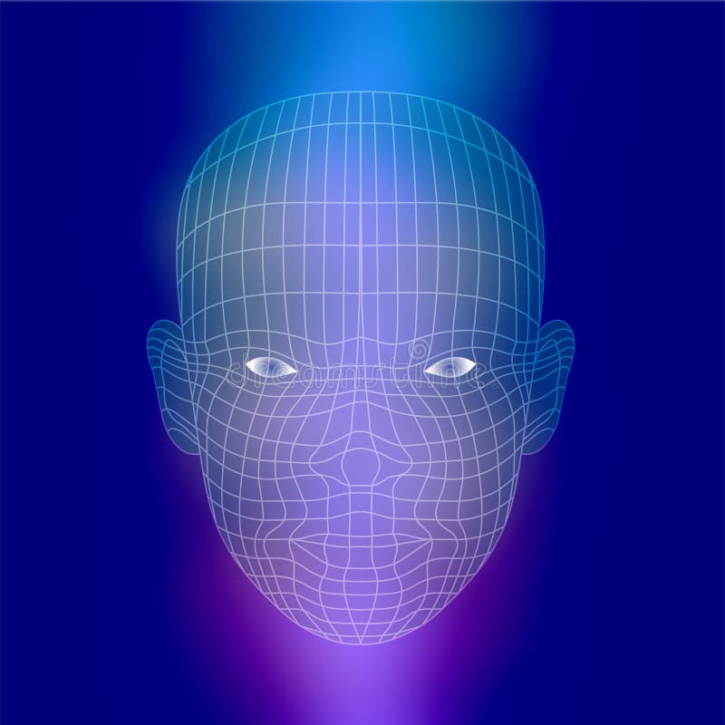 Futuristic Human Face Vector Illustration Stock Illustration ...