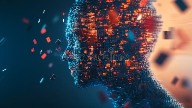 Futuristic Human Figure Made of Pixels. by Generative Ai Stock ...