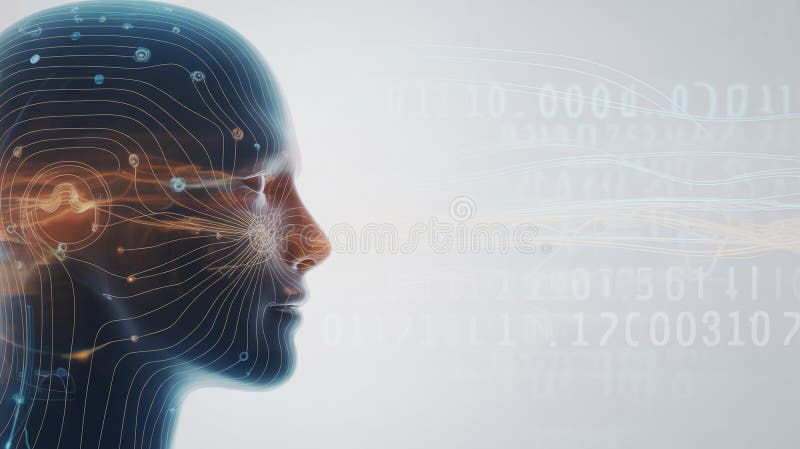 Futuristic Human Head with Digital Connections Artificial Intelligence ...