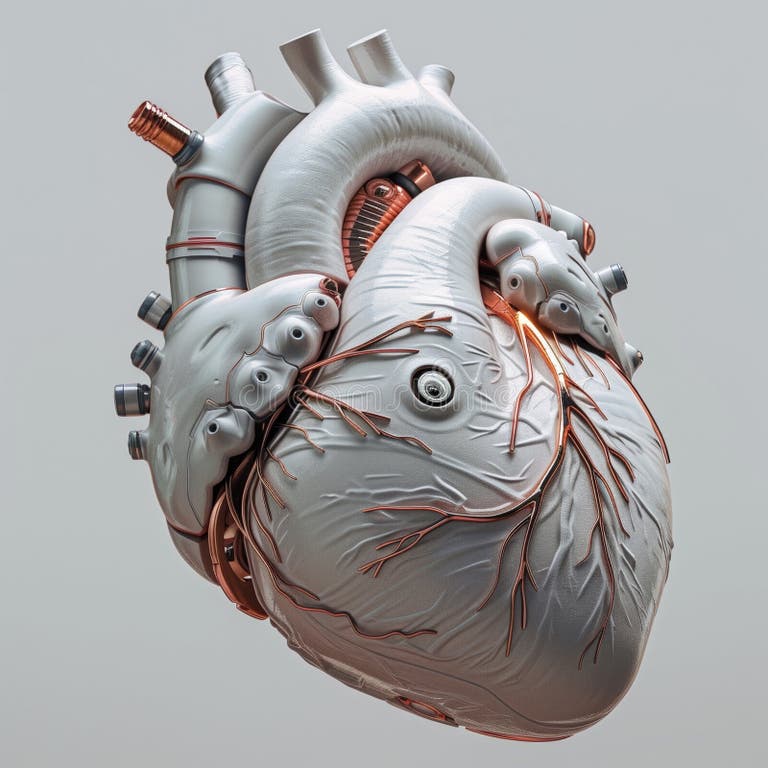 Futuristic Human Heart Driven by Cuttingedge Technology Stock Illustration - Illustration of ...