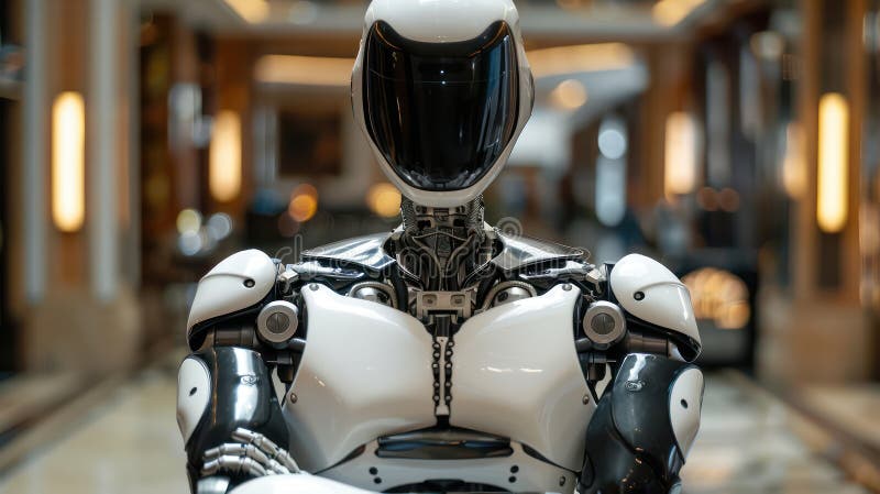 Futuristic Human Like Robotic Figure in a Modern Setting Highlighting ...