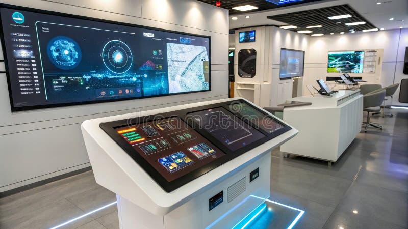 Futuristic Human Machine Interface with Advanced Technology Displays ...