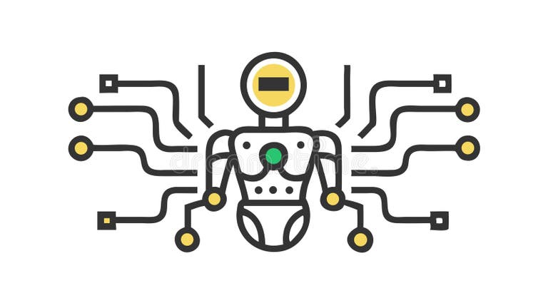 Advanced Cybernetic Machine Intelligent Design Stock Illustrations ...