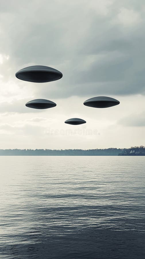 Futuristic Human Spaceship Making a Peaceful First Contact Stock ...