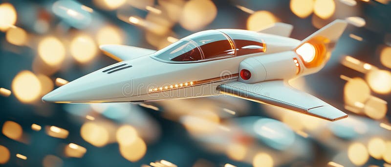 Futuristic Human Spaceship Making a Peaceful First Contact Stock ...