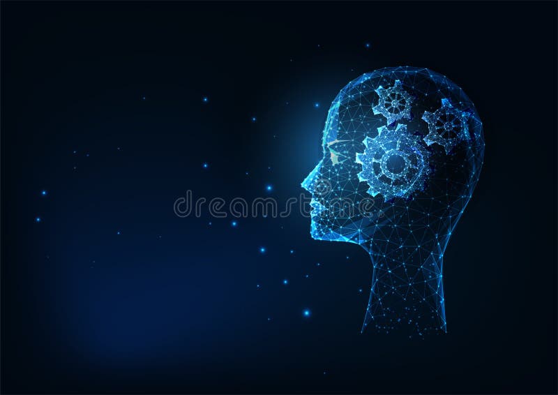 Futuristic Human Thinking, Innovative Technologies Concept with Glowing ...