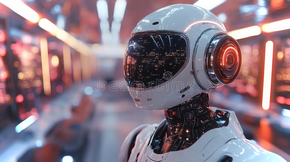 Futuristic Humanoid Android with Advanced Features in a High-tech ...