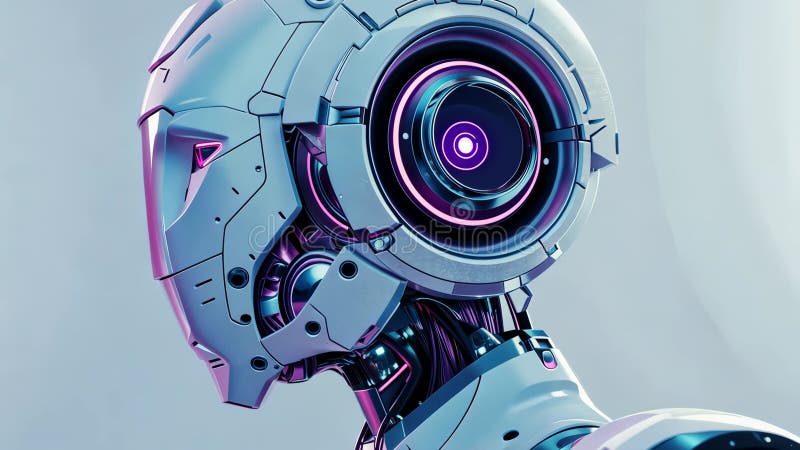 Futuristic Robot Head Profile View Stock Photo - Image of advanced ...