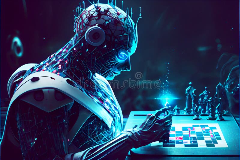 Futuristic Humanoid Robot Cyborg Ai Artificial Intelligence of the ...