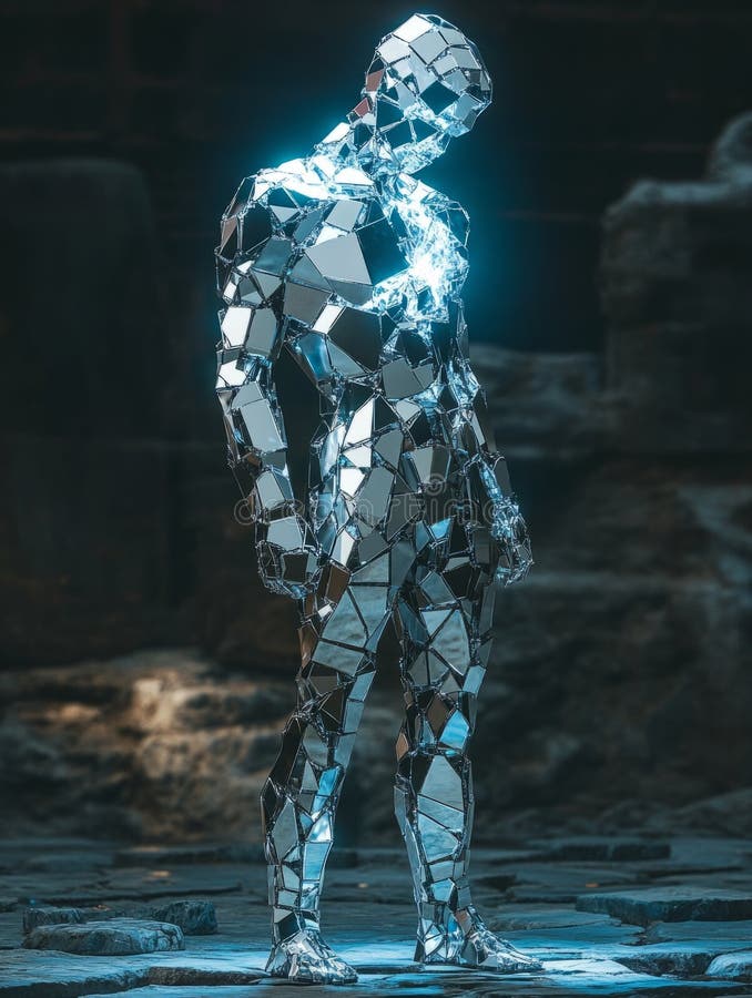 Futuristic Humanoid Robot Dark Mysterious Setting Stock Photos - Free ...