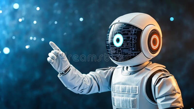 Futuristic Humanoid Robot Demonstrating Advanced AI Technology in a ...