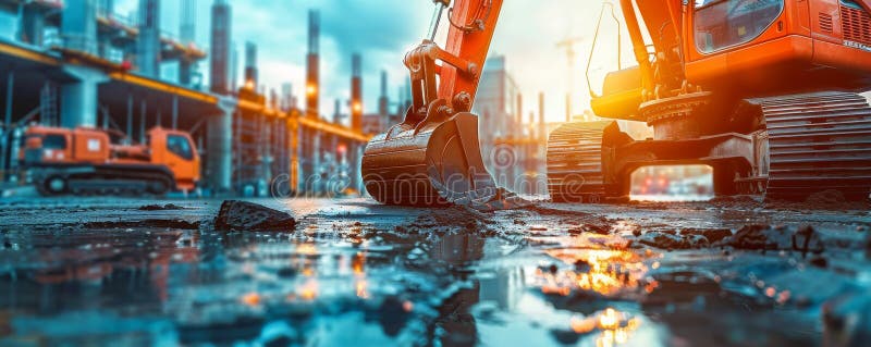 Futuristic Humanoid Robot in High-tech Environment with Defocused ...