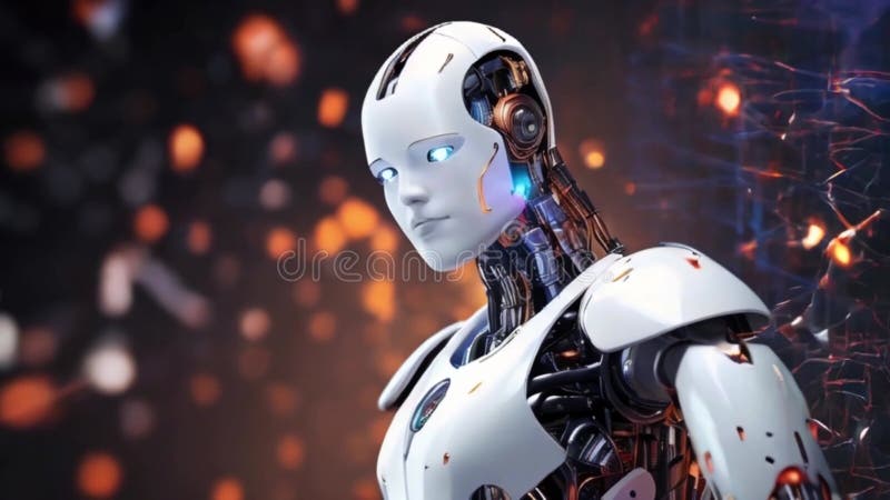 Humanoid Robot Sitting in a Modern Waiting Area, Representing AI ...