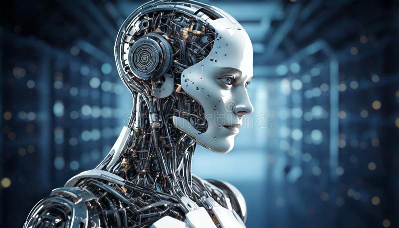 Futuristic Humanoid Robot with Intricate Mechanical Design Stock Image ...
