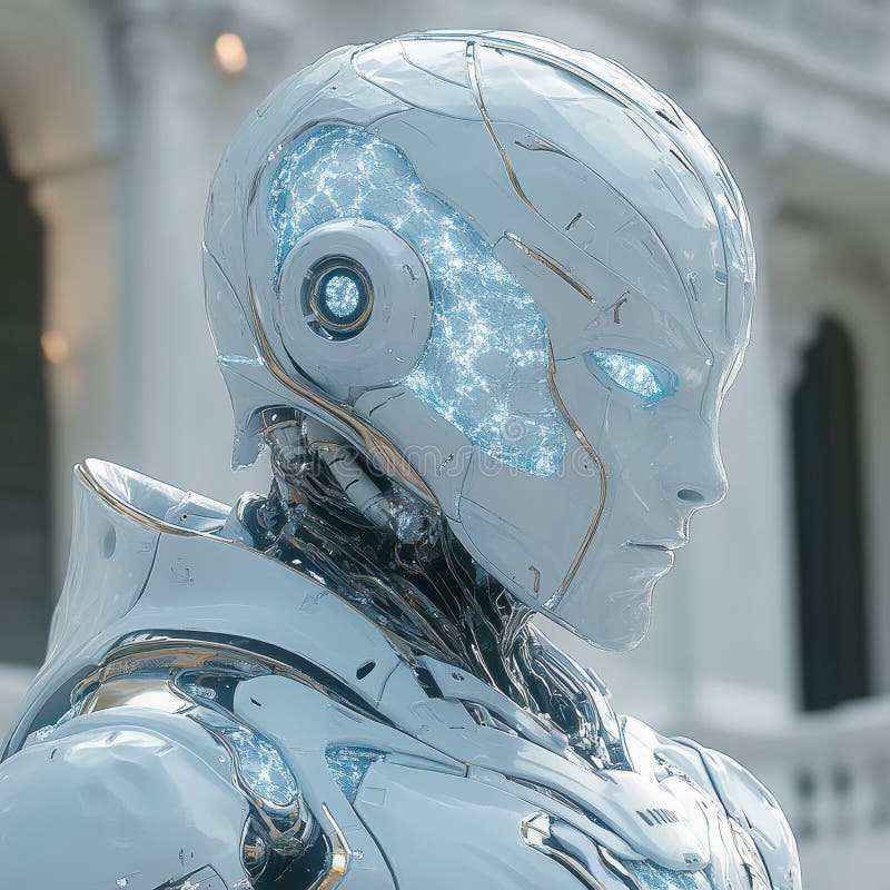 A Futuristic, Humanoid Robot with Lifelike Features and Subtle Blue Eye ... A Futuristic, Humanoid Robot with Lifelike Features and Subtle Blue Eye ...