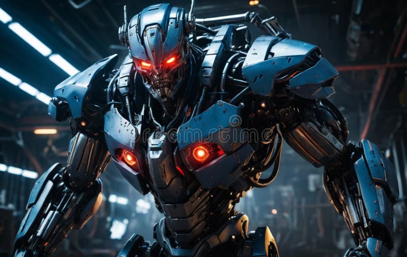 The Cybernetic Harbinger: a Dark and Menacing AI War Machine of the ...