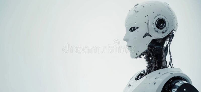 Futuristic Humanoid Robot Profile, Sleek Design, Metallic Features ...