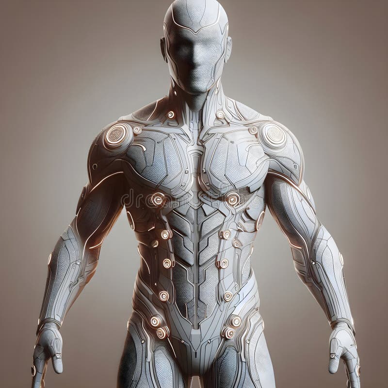 Futuristic Humanoid Robot Showing Its Artificial Muscles and Joints ...