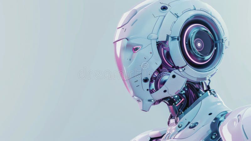 Futuristic Humanoid Robot, Side View, with Intricate Mechanical Details ...
