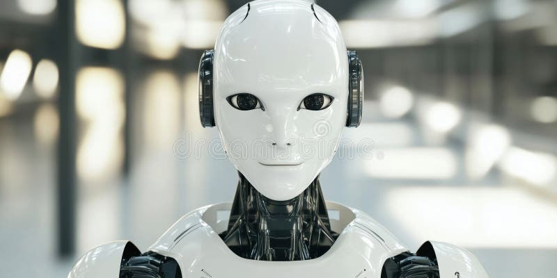 Futuristic Humanoid Robot with Sleek Design and Expressive Face ...