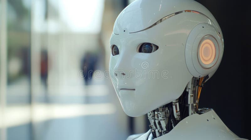 Futuristic Humanoid Robot with Sleek Design and Expressive Features ...