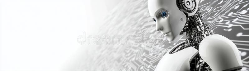 A Futuristic Humanoid Robot with a Sleek Design Gazes Thoughtfully ...