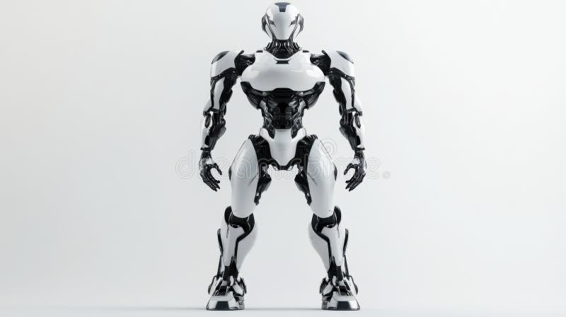 Futuristic Humanoid Robot with Sleek Design in a White Background Stock ... Futuristic Humanoid Robot with Sleek Design in a White Background Stock ...