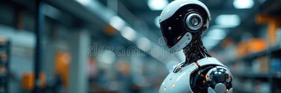 Futuristic Humanoid Robot Under Construction in a High Tech Lab ...