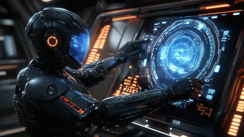 Futuristic Humanoid Robot Using Holographic Touchscreen Interface in ...