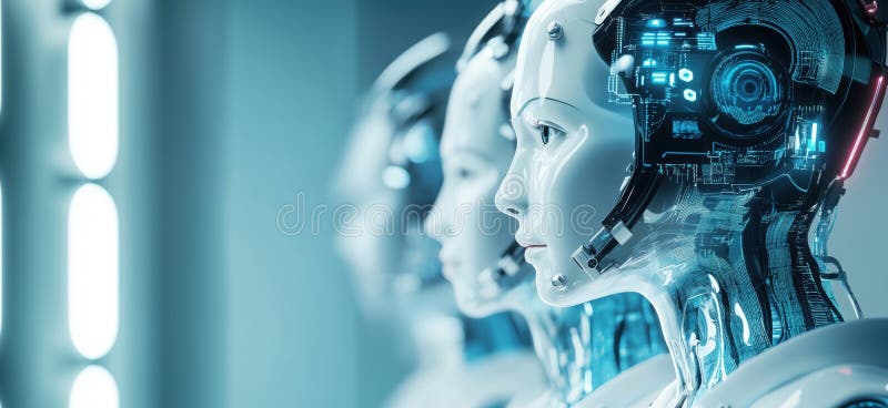 Futuristic Humanoid Robots with Advanced Technology and Digital ...