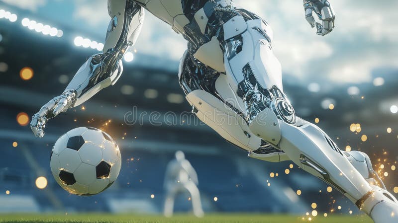 Futuristic Humanoid Robots Compete in High-stakes Soccer Match in a ...