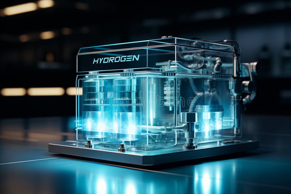 Futuristic Hydrogen Fuel Cell Engine. Source of Clean Energy Stock ...