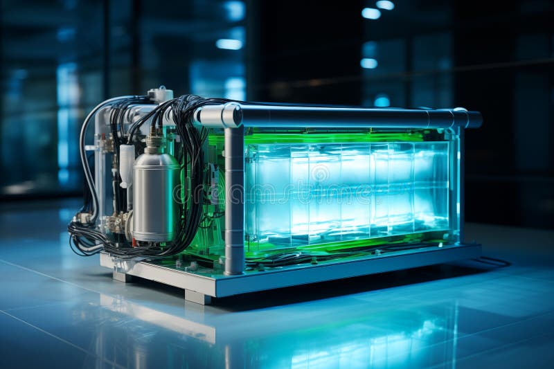 Futuristic Hydrogen Fuel Cell Engine. Source of Clean Energy Stock ...