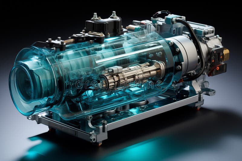Futuristic Hydrogen Fuel Cell Engine. Source of Clean Energy Stock ...