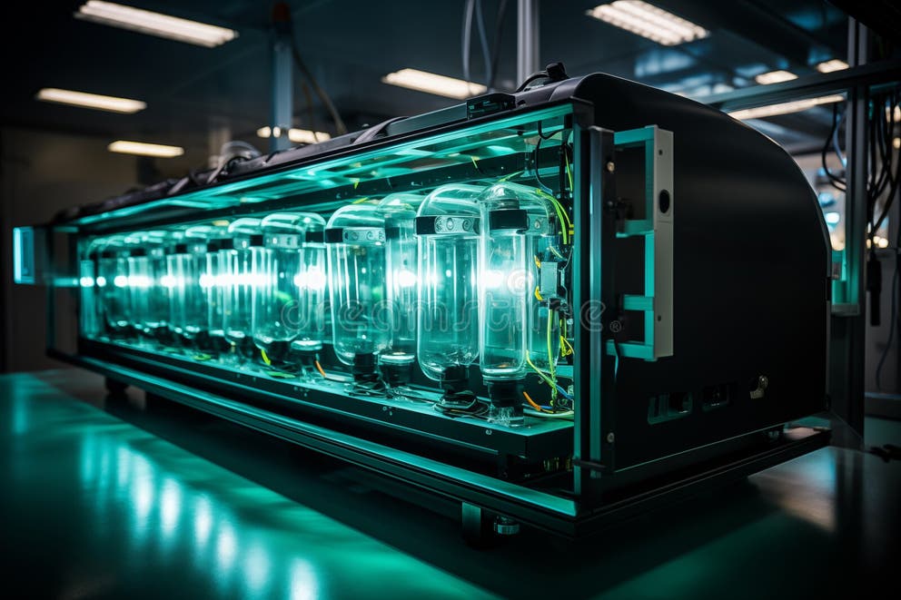 Futuristic Hydrogen Fuel Cell Engine. Source of Clean Energy Stock ...