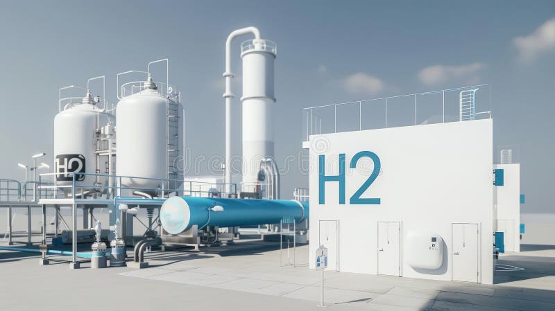 Futuristic Hydrogen Production: H2 Facilities Stock Image - Image of clean, sharp: 311829357