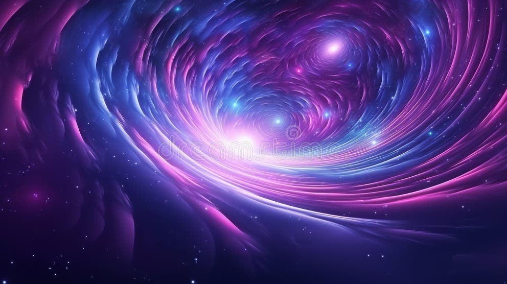 Futuristic Hyper Space Landscape with Cosmic Swirls Stock Illustration ...